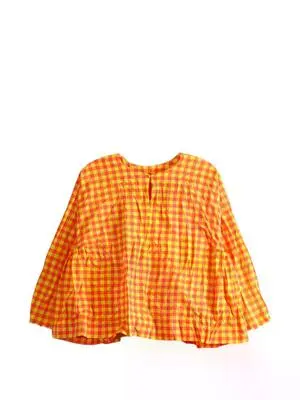 DANIELA GREGIS Gingham Check Gathered Top