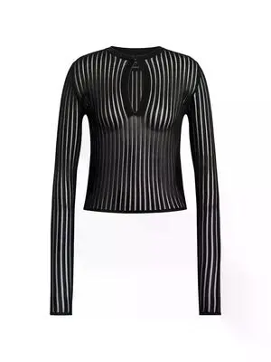 DONDUP Striped Ribbed Long Sleeve Top