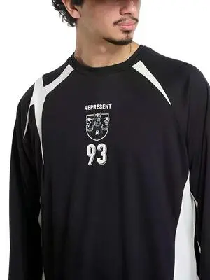 REPRESENT Logo-print Panelled Long-sleeve T-shirt