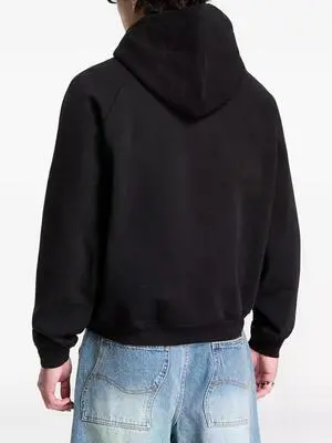 DIME Logo Embroidered Zip-up Hoodie - Black