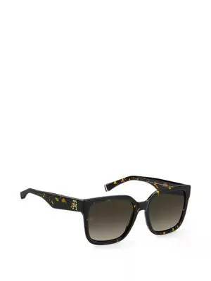 Tommy Hilfiger Square Frame Tortoiseshell Effect Sunglasses - Brown