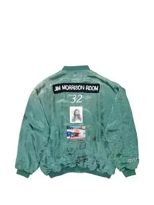 PALY Graphic Print Satin Bomber Jacket