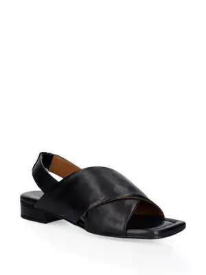 BILLI BI Leather Cross-strap Slingback Sandals
