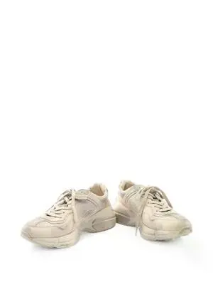 Gucci Lighton Leather Sneakers With Mouth Print