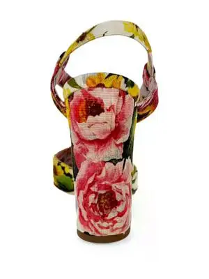 Dolce & Gabbana Floral Print Peep-toe Sandals