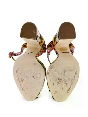 Dolce & Gabbana Floral Print Peep-toe Sandals