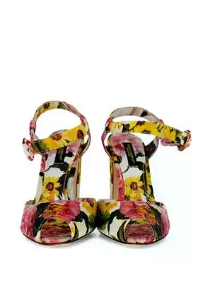 Dolce & Gabbana Floral Print Peep-toe Sandals