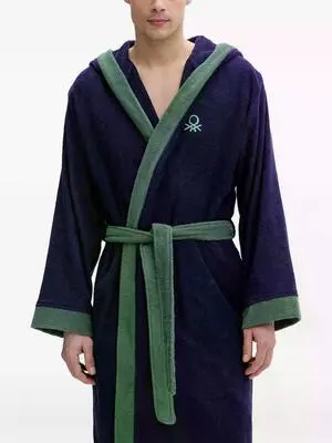 BENETTON Hooded Logo-embroidered Bathrobe