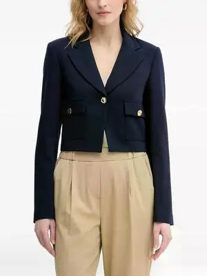 BENETTON Cropped Notched-lapel Blazer - Blue