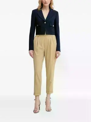 BENETTON Cropped Notched-lapel Blazer - Blue