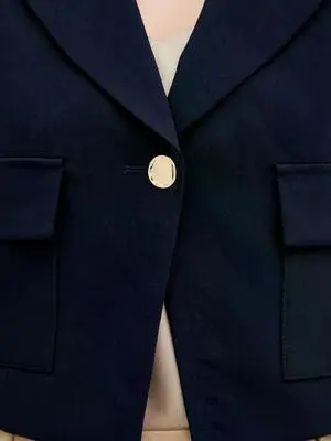 BENETTON Cropped Notched-lapel Blazer - Blue