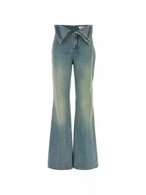 Alexander McQueen Fold-over Waist Flared Jeans