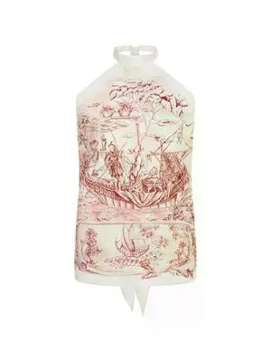 FERRAGAMO Voyage-print Silk Halter Neck Foulard Top