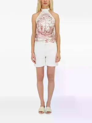 FERRAGAMO Voyage-print Silk Halter Neck Foulard Top
