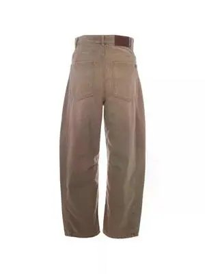 Max Mara Barrel-leg Jeans With Logo Patch