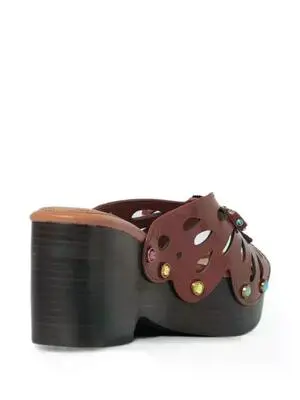 Kurt Geiger Embellished Leather Platform Sandals