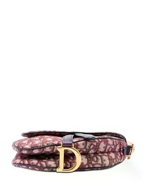 Dior Mini Oblique Canvas Saddle Bag - Red