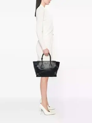 Prada Glace Calf Twin Pocket Double Handle Satchel
