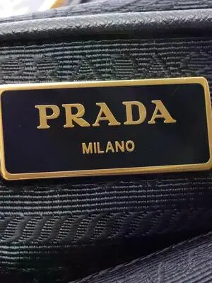 Prada Saffiano Trimmed Tessuto Satchel - Blue