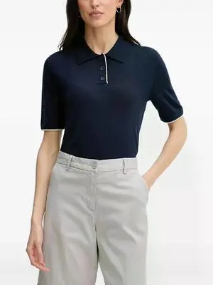 BENETTON Fine Knit Contrast Trim Polo Shirt