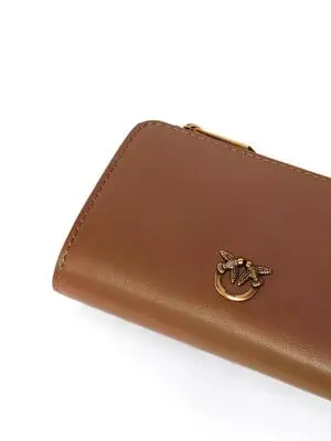 Pinko Love Birds Leather Wallet - Brown
