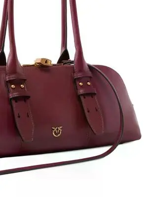Pinko Leather Tote Bag With Love Birds Plaque