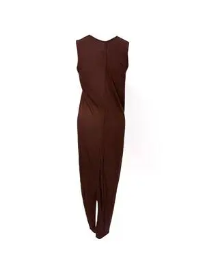 Rick Owens Sleeveless V-neck Maxi Dress - Brown