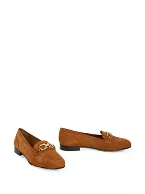 FERRAGAMO Gancini Plaque Suede Loafers