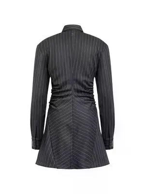 DONDUP Pinstripe Mini Shirt Dress With Button Fastening