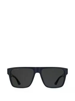 Lacoste Square Frame Sunglasses With Logo Plaque - Blue