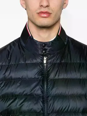 Moncler Quilted Padded Jacket With Striped Trim