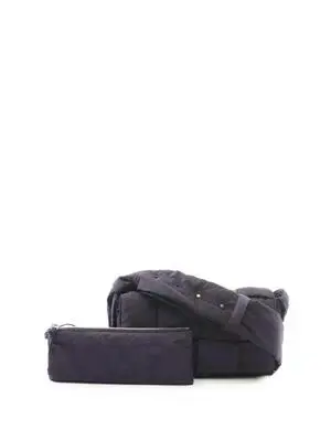 Bottega Veneta 2012-2026 Nylon Intrecciato Padded Tech Cassette Crossbody Bag - Blue