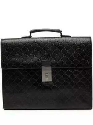 Gucci 2000-2015 Guccissima Briefcase Business Bag - Black