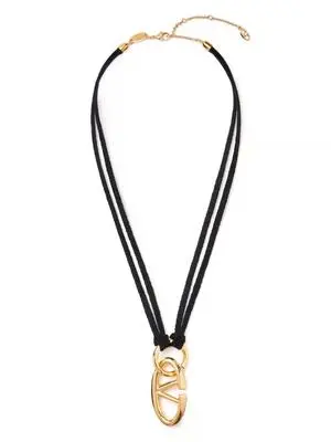 Valentino Garavani Vlogo Necklace - Black