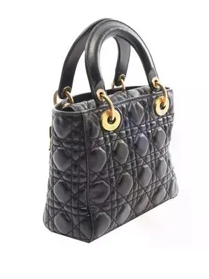 Dior Lambskin Cannage Lady Satchel - Black
