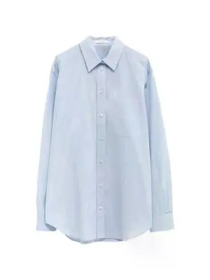 THE ROW Gavina Shirt In Sea Island Cotton Chambray - Blue