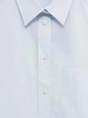 THE ROW Gavina Shirt In Sea Island Cotton Chambray - Blue