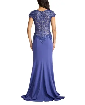 Tadashi Shoji Vicente Embroidered Crepe Gown