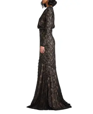 Tadashi Shoji Carelli Orchid Lace Gown