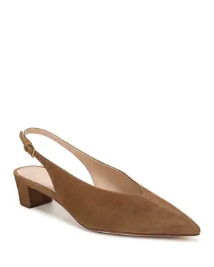 Veronica Beard Pamela Slingback Pumps - Chestnut Suede