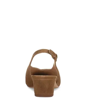 Veronica Beard Pamela Slingback Pumps - Chestnut Suede