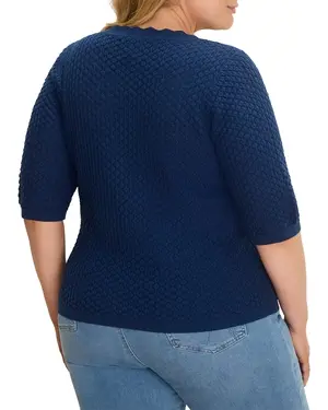 NIC+ZOE Scallop Textured Sweater