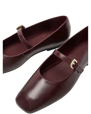 Whistles Leather Mary Jane Ballet Pumps