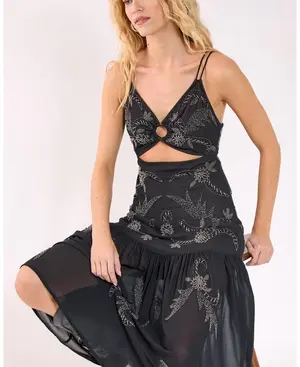 Nasty Gal Ring Cut Out Embellished Maxi Dress