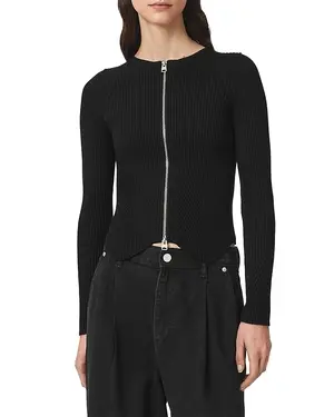 ALLSAINTS Cruz Zip Cardigan - Black