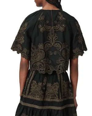 ALLSAINTS Miriam Embroidered Top