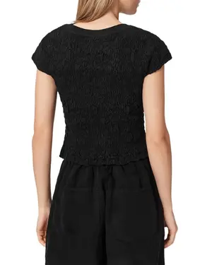 ALLSAINTS Luna Crinkle Tee - Black