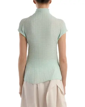 Issey Miyake Pleated High Neck Top