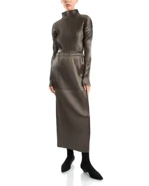 Issey Miyake Glossed Panels Pleats Skirt
