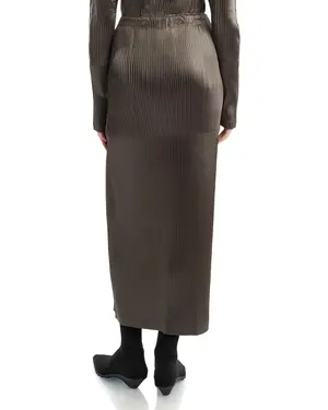 Issey Miyake Glossed Panels Pleats Skirt